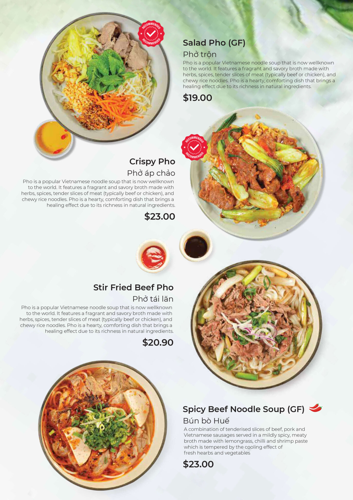 Blacktown Menu - VIETSOUL VIETNAMESE CUISINE